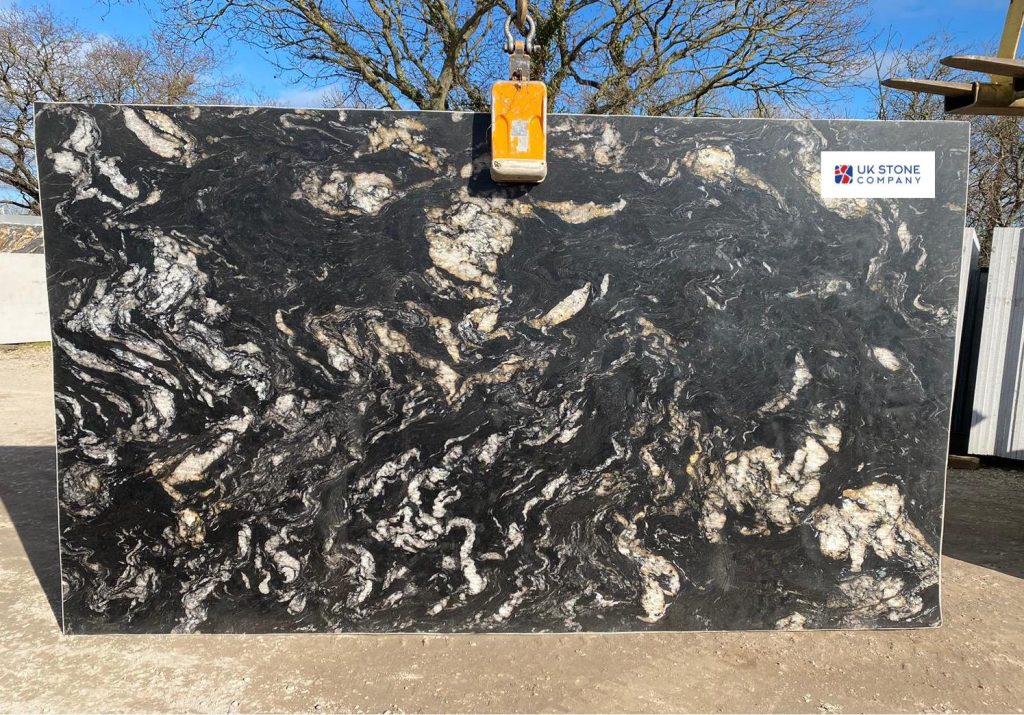 Cosmic Black / Titanium Gold Polished Granite 3cm Block No – 1659 – UK ...