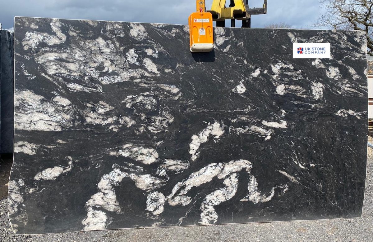 Cosmic Black Leather Granite 2cm Block No – 1661 – UK Stone Company