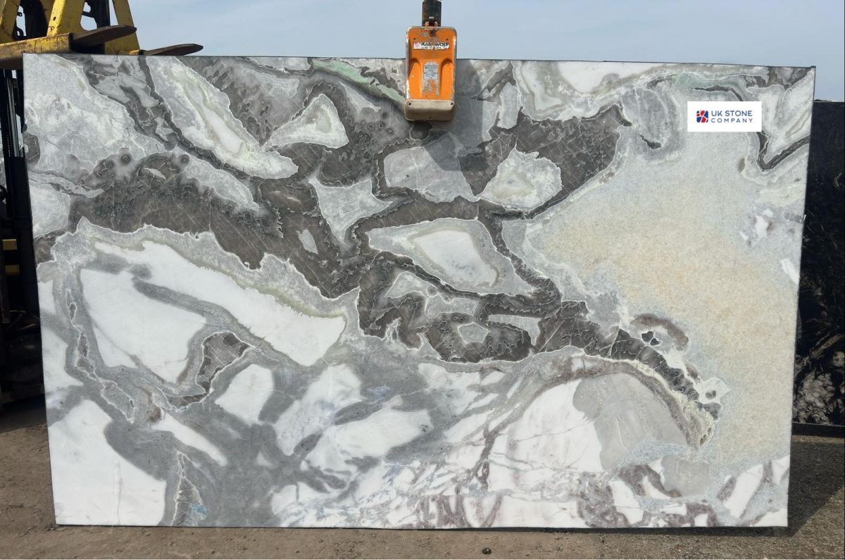 Dover White Polished Quartzite 3cm Block No – 44010 , Slab No – 26 – UK ...